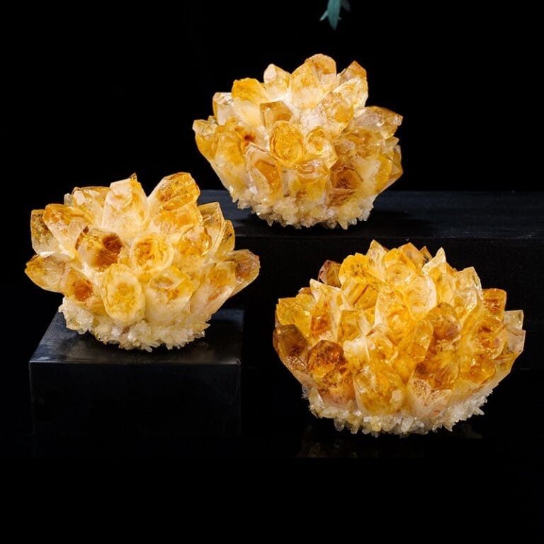 Natural Citrine Quartz Cluster with Plating Healing Gemstones - Nacrystal