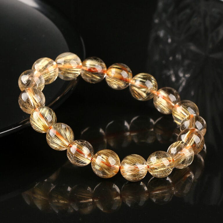 Natural Golden Rutilated Quartz Bracelet