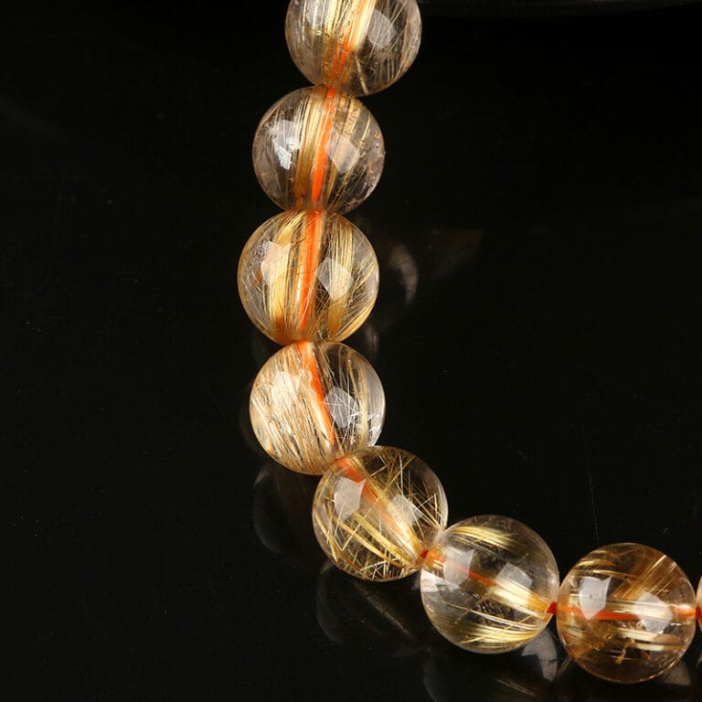 Natural Golden Rutilated Quartz Bracelet