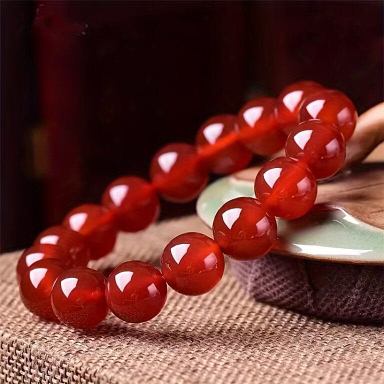 Natural Red Agate Gemstone Bracelet