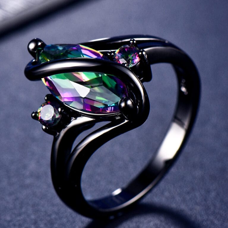 White Opal Moon Crystal Ring - Nacrystal.com