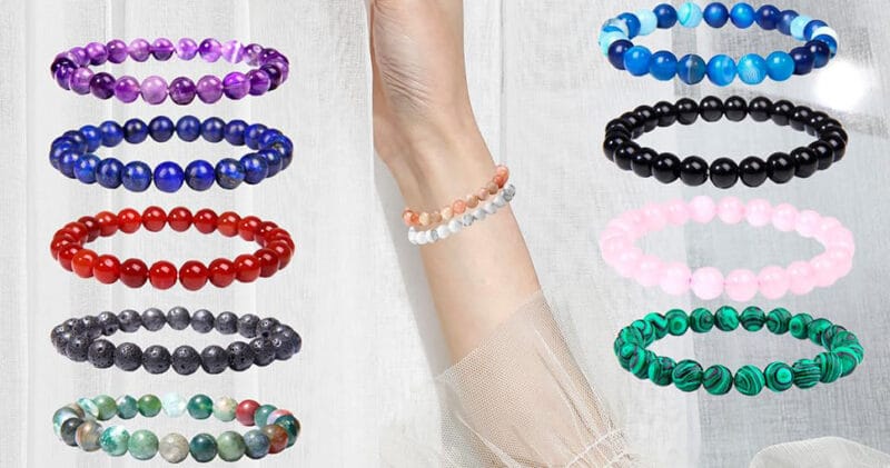 12pcs Bead Healing Crystal Bracelets Men and Women