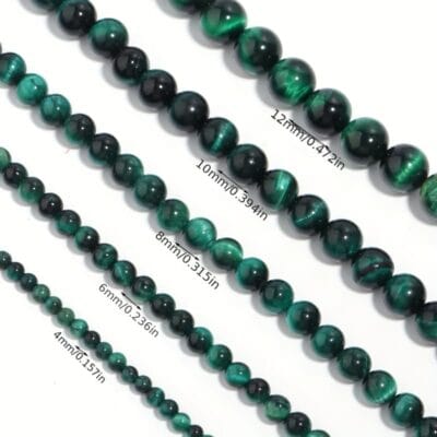 5A Green Tiger Eye Beads Bulk Natural Stone for Jewelry Making