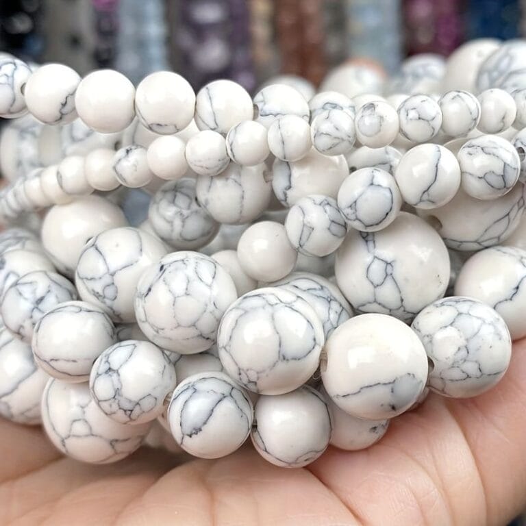Round Artificial White Turquoise Stone Beads Bulk