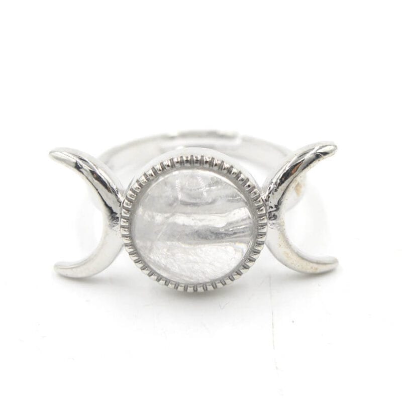 Butterfly Crystal Moonstone Ring Liquid Metal Design - Nacrystal