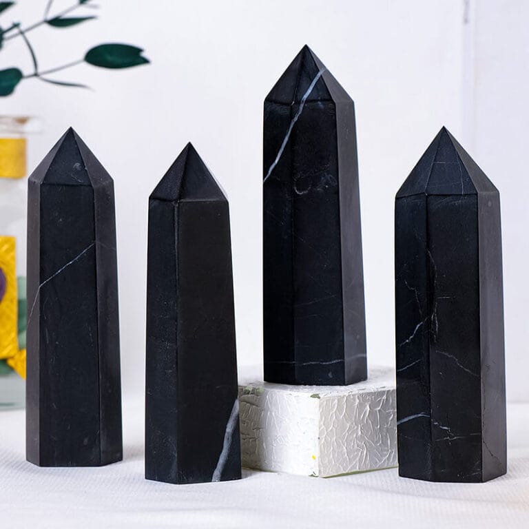 Natural Shungite Tower Stone Single Point