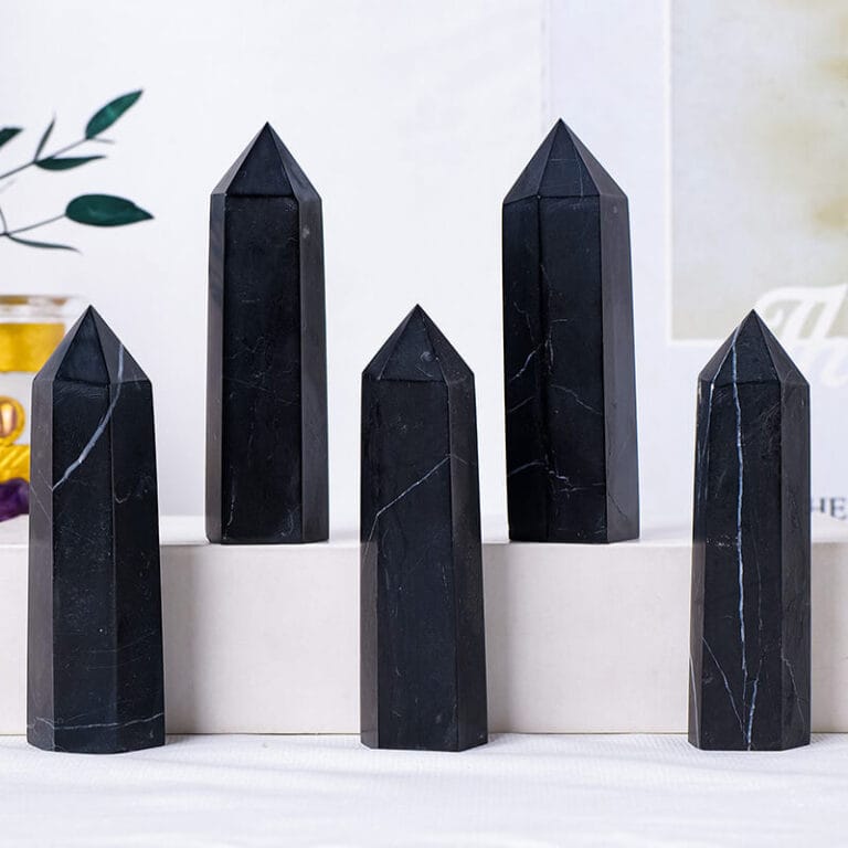 Natural Shungite Tower Stone Single Point