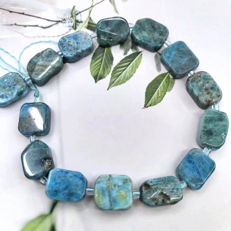Square Cubic Natural Apatite Stone Beads Bulk