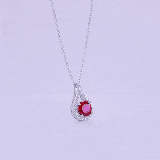 Waterdrop S925 Sterling Silver Lab Grown Ruby Necklace
