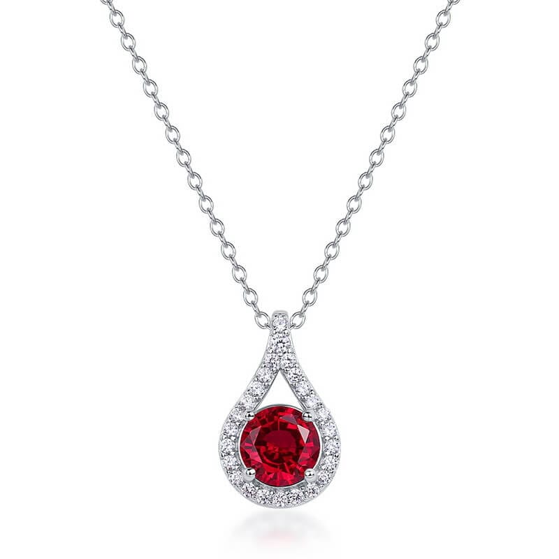 Waterdrop S925 Sterling Silver Lab Grown Ruby Necklace
