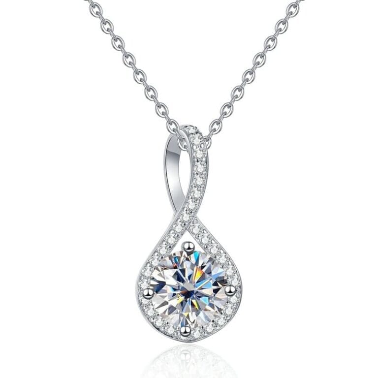 Elegant 925 Sterling Silver Infinity Diamond Birthstone Necklace